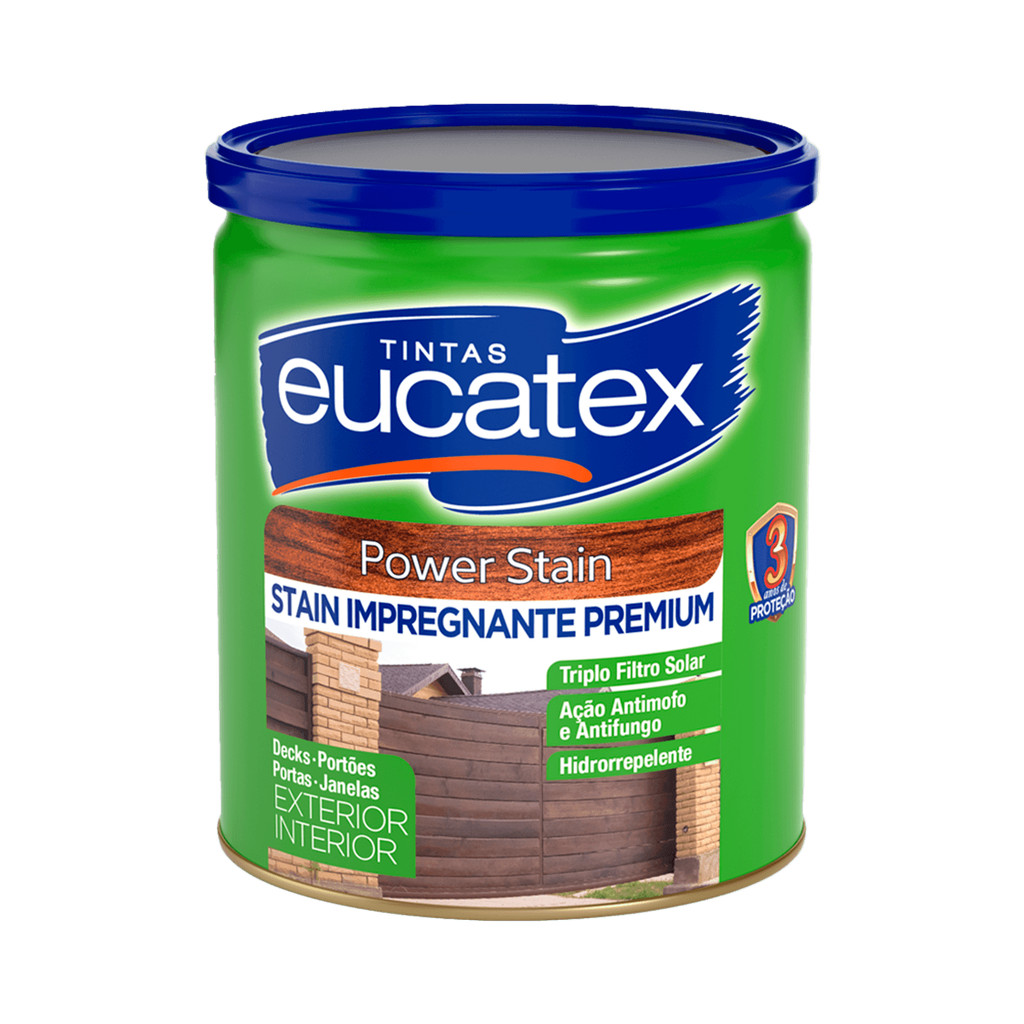 Verniz Stain P/Madeira 900ml - POWER STAIN - EUCATEX | Shopee Brasil