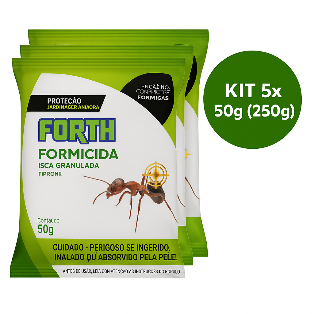 Formicida Granulado Forth Formiga Cortadeira – Kit 5 Pacotes 50g (Isca ...