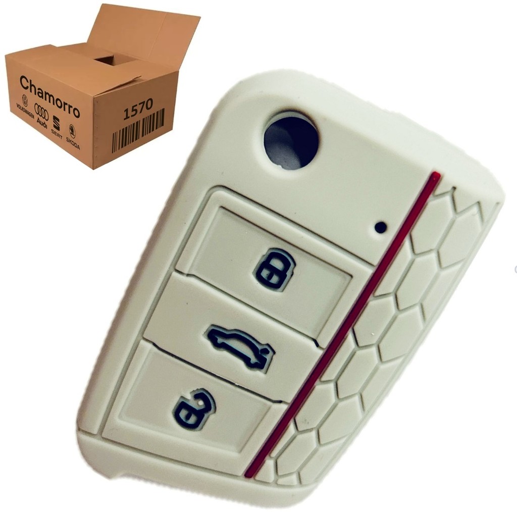 Capa De Silicone Branco Chave Canivete Vw Polo Virtus T-cross Nivus ...