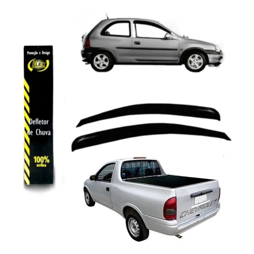 Jogo Calha De Chuva Corsa Hatch Wind Pick Up 1994 A 2003 2 Portas Cor ...