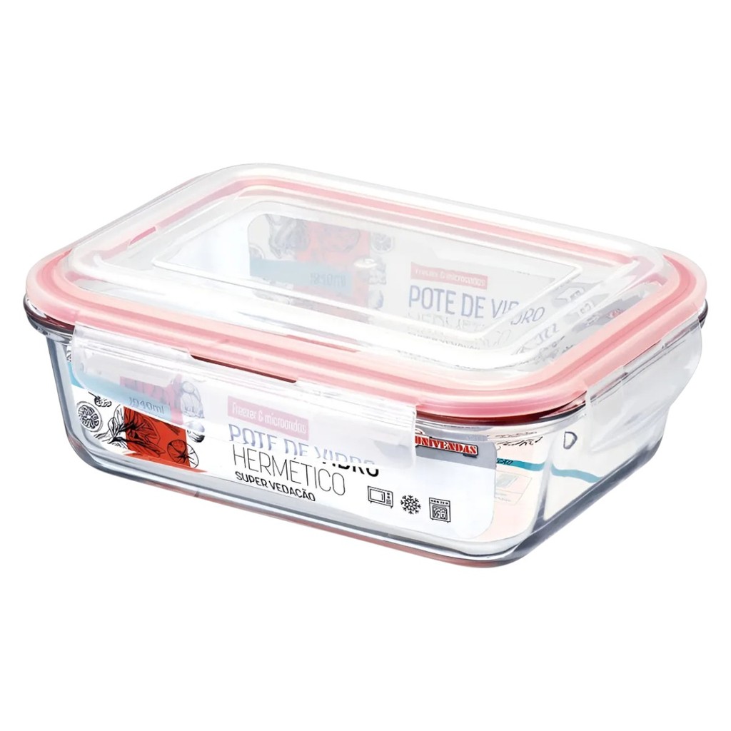 Pote Vidro Hermética Marmita Grande Silicone 1040ml Branco | Shopee Brasil