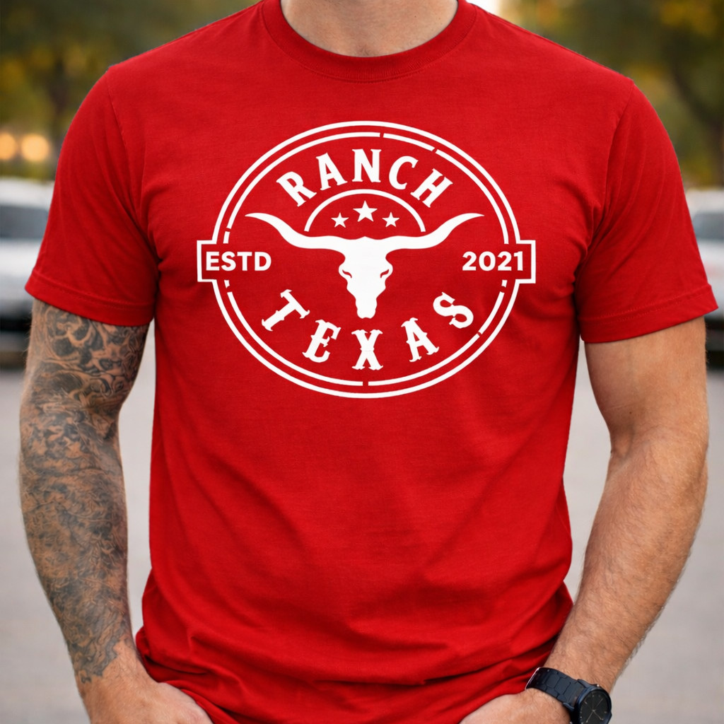 Camiseta Masculina Ranch Texas Estampa Country Algodão Premium Logo ...