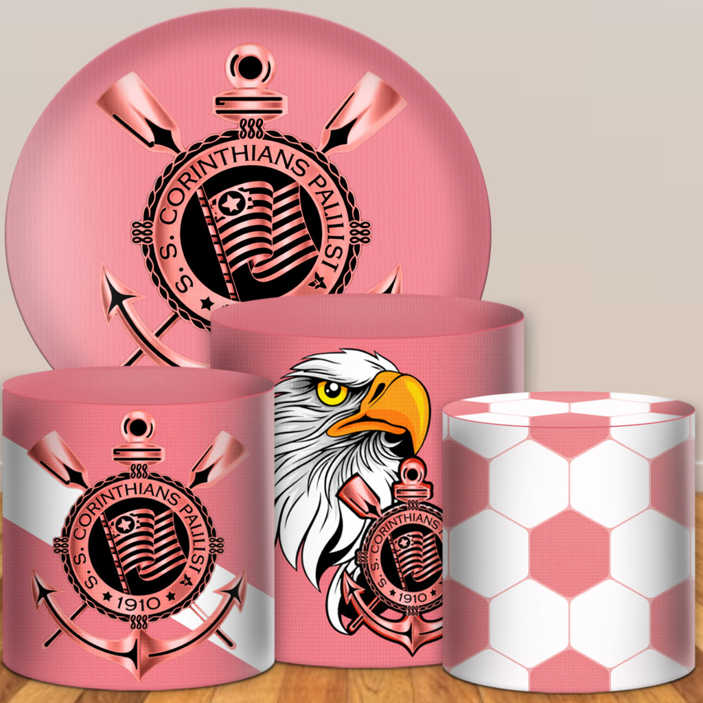 Capa Painel Redondo + Capas Trio Cilindros em Tecido Futebol ...