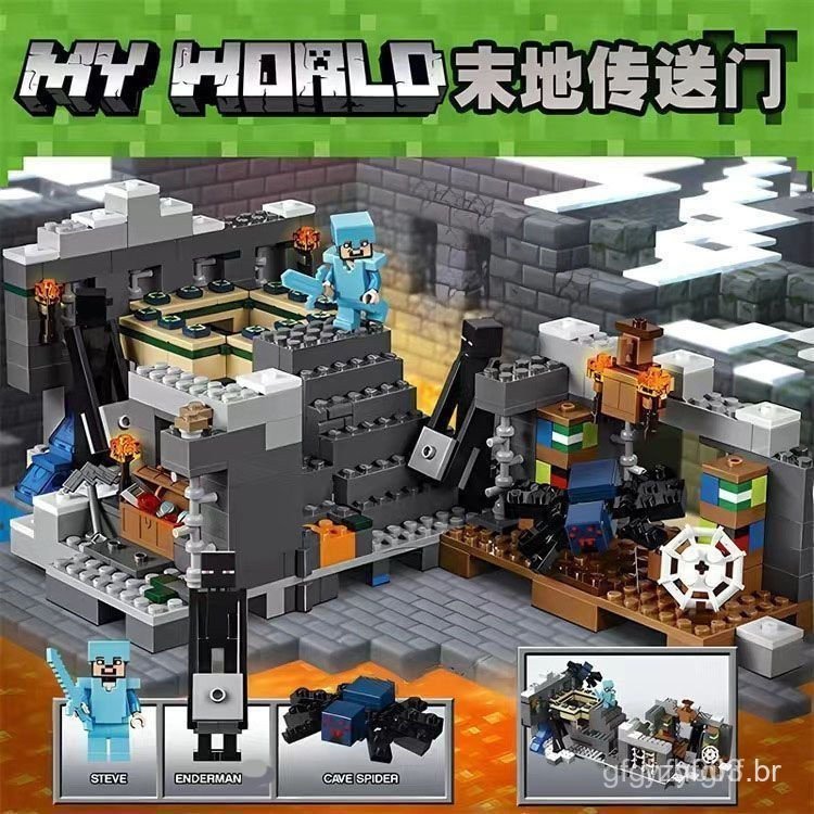 1200 peças de blocos de construção Lego Minecraft série final caverna ...