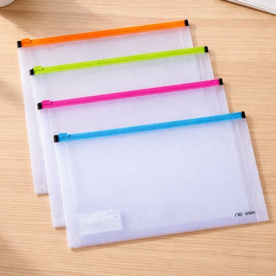 Pasta Zip Transparente - Sortido - A4 21x29,7cm - 1 unidade - Deli ...