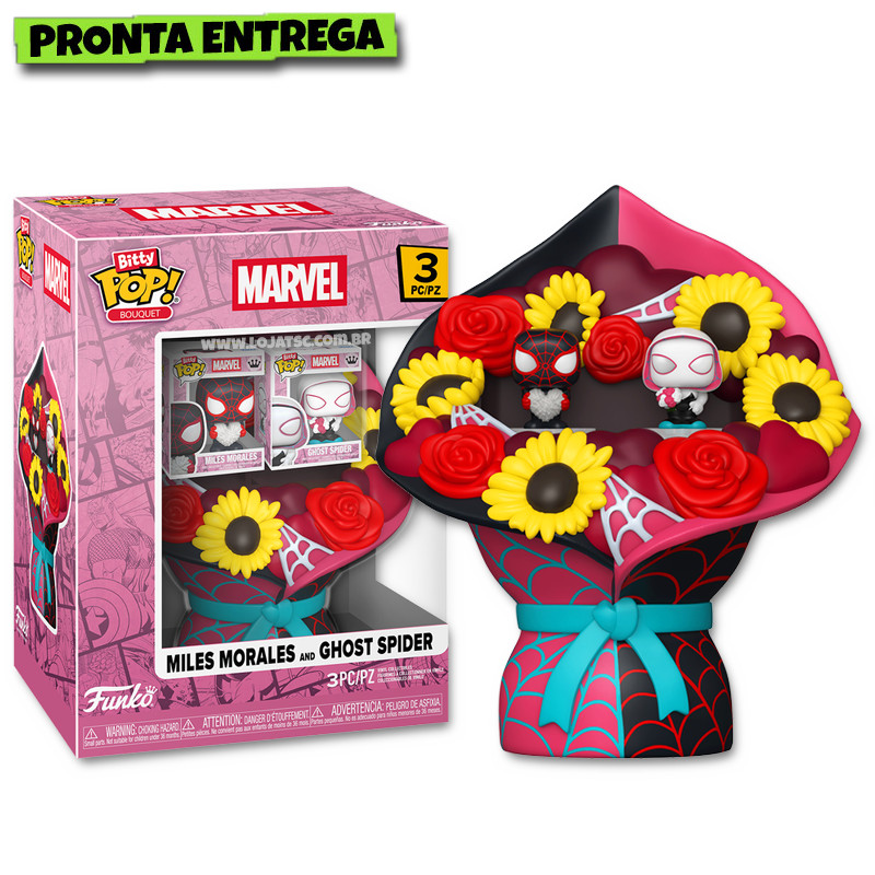 Funko Pop Bitty Bouquet Valentines – Spider-Man Miles Morales and Ghost ...