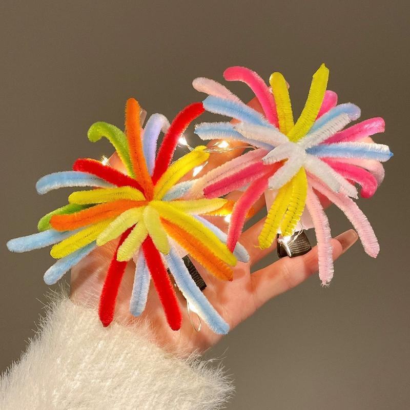 [love] Grampo De Cabelo Colorido Com Tira De Fogos De Artifício , Para ...