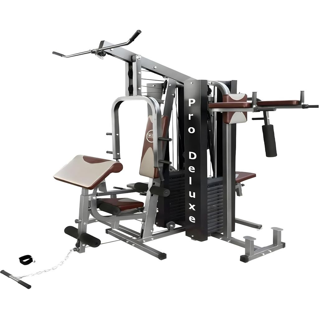 Multi Estação Pro Deluxe 204Kg Anilhas WCT Fitness Musculação Completa ...