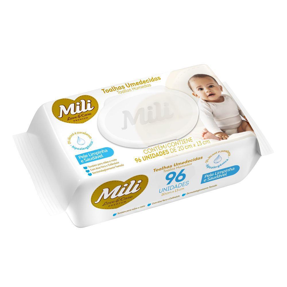 TOALHA UMEDECIDA MILI LOVE E CARE 96 UNIDADES | Shopee Brasil