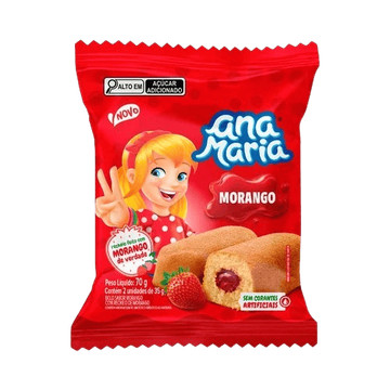 Bolinho Ana Maria Baunilha Recheio Morango | Shopee Brasil