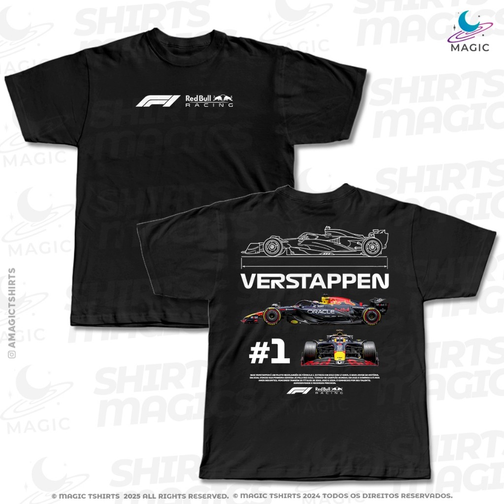 Camiseta F1 Verstappen Two cars 2025 Red Bull Racing #1 Fórmula 1 100% ...