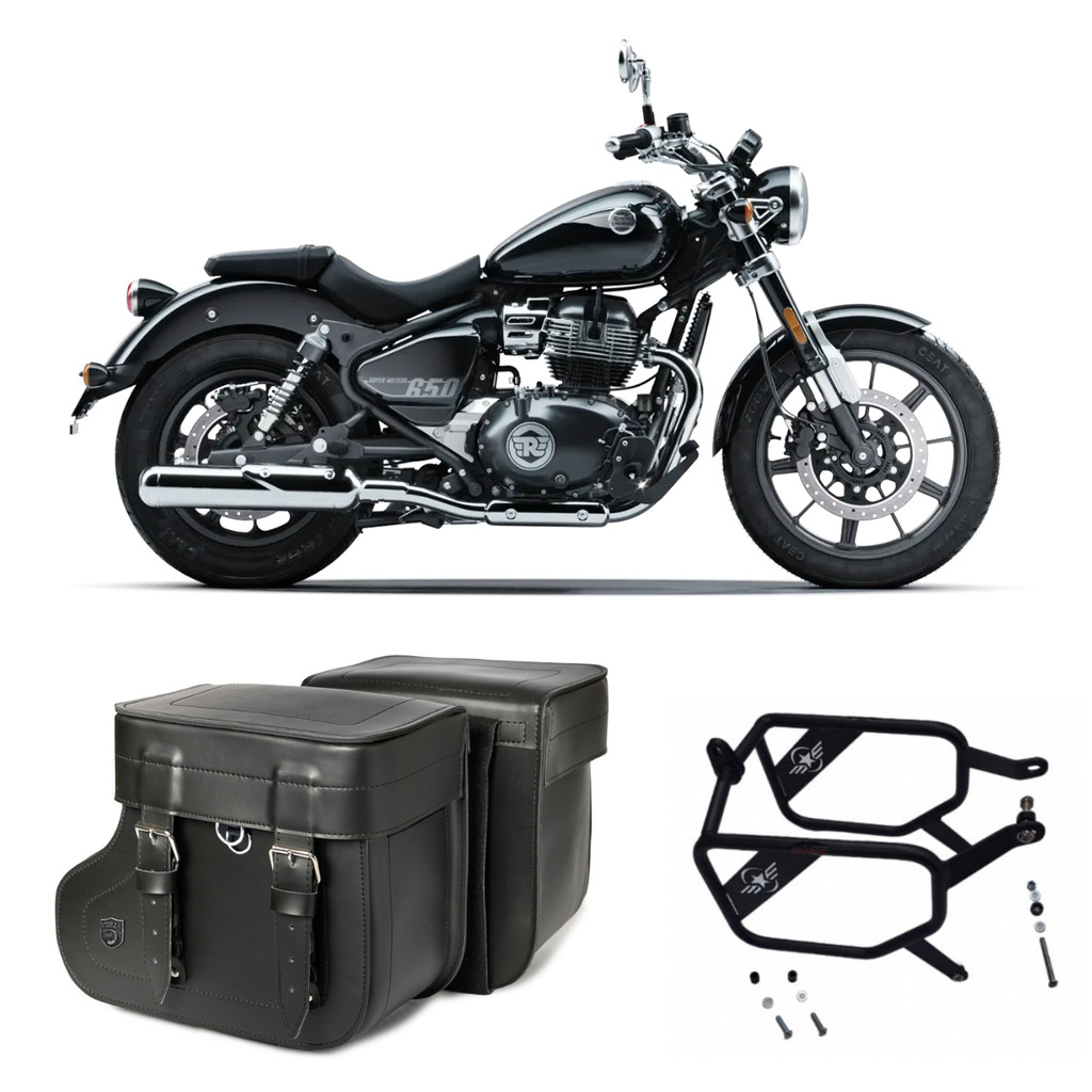 Alforge Lateral Botinha 26l Liso Afastador Royal Enfield Super Meteor ...