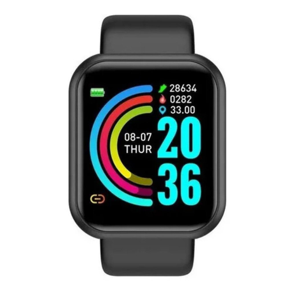 Smartwatch Smart Bracelet D20 1 1.3 Pre Cor Da Caixa Preto | Shopee Brasil