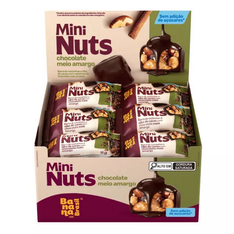 Mini Nuts Chocolate Meio Amargo Caixa com 22 unidades de 15g | Shopee ...