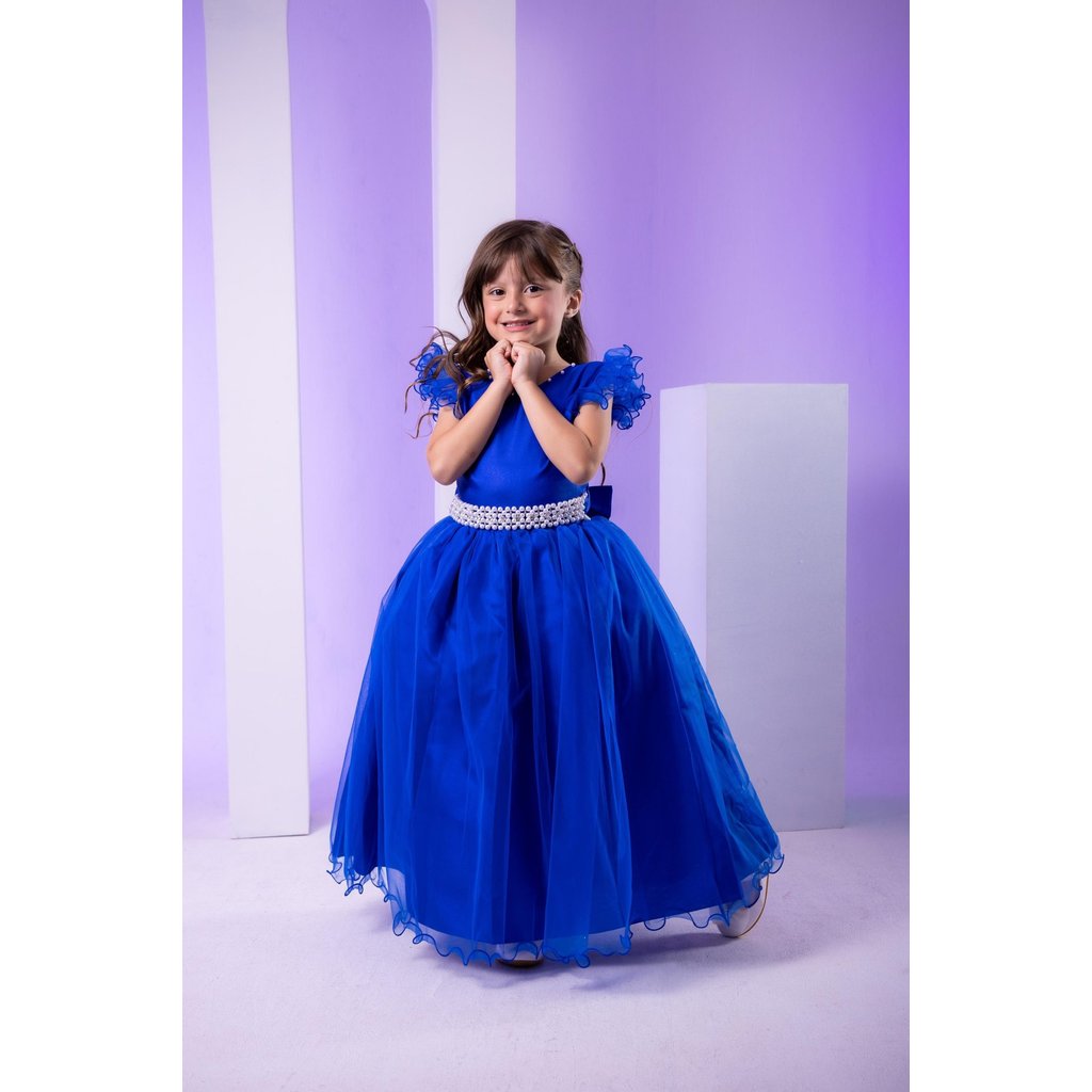 Vestido Marie Longo Amanda Azul Royal | Shopee Brasil