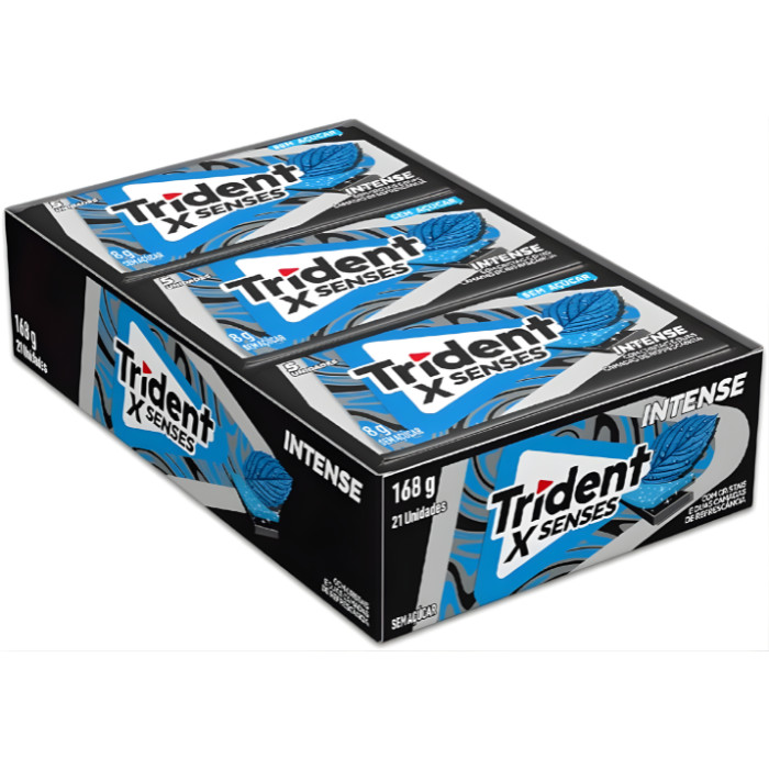 Chiclete Trident X Intense Sem Açúcar Caixa com 21 Unidades de 8g ...