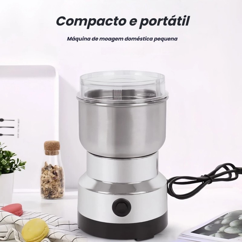 Moedor Multifuncional Elétrico Inox 110V: 4 Lâminas para Café Grão ...