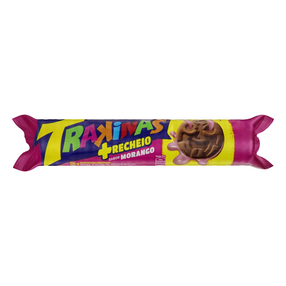 Biscoito Trakinas Sabor Morango 126g | Shopee Brasil