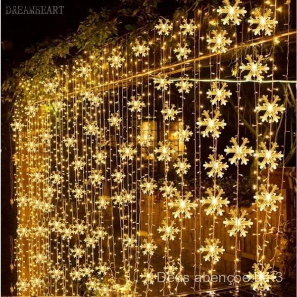 6 Metros Snowflake LED String Lights Waterproof Curtain Lights Festa de ...