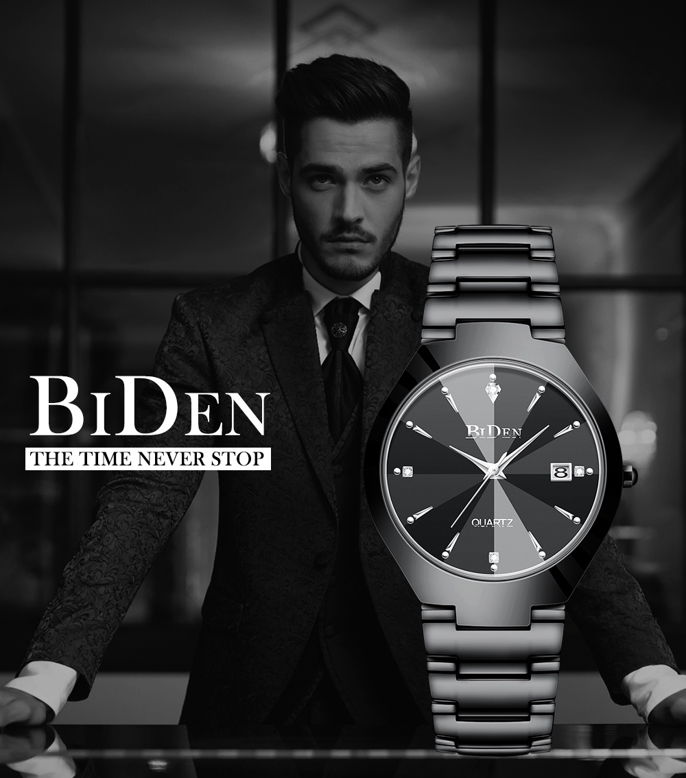 BIDEN Marca Relógio Masculino De Pulso Quartz À Prova D'água Com ...