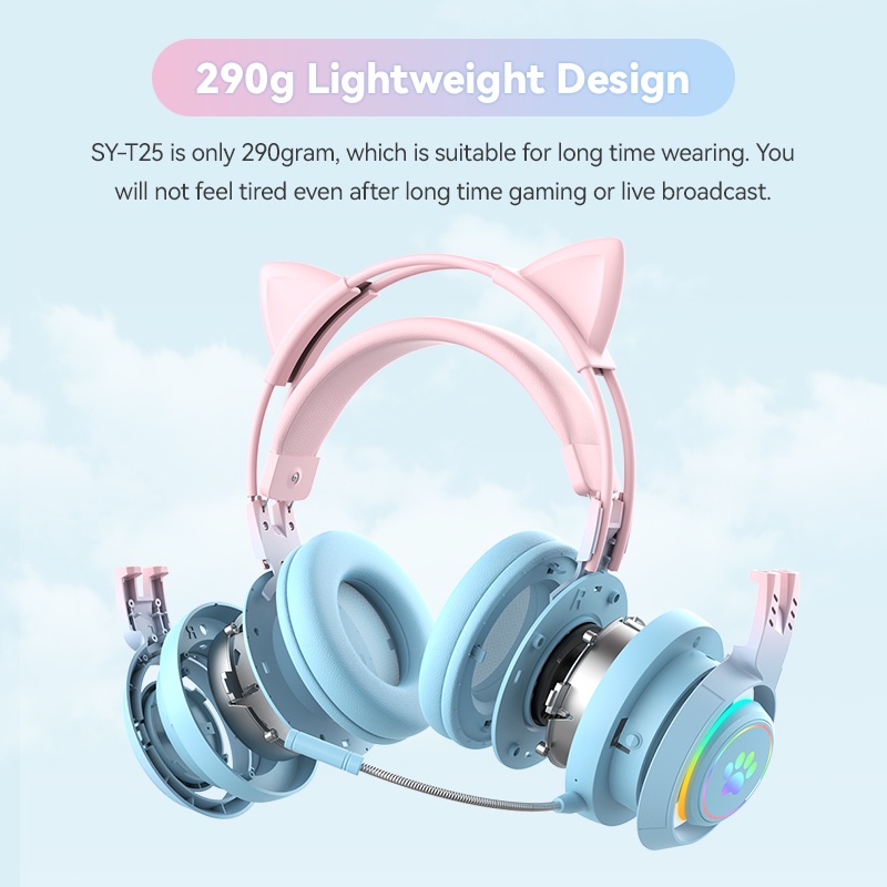 Cute Deer / Cat Ear Headphone Wireless hifi RGB Bluetooth 5.3 Kids ...
