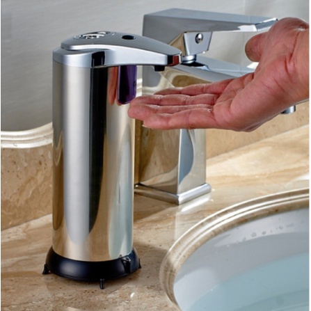 Saboneteira Automática Inox c/ Sensor a Pilha 250 ml | Shopee Brasil