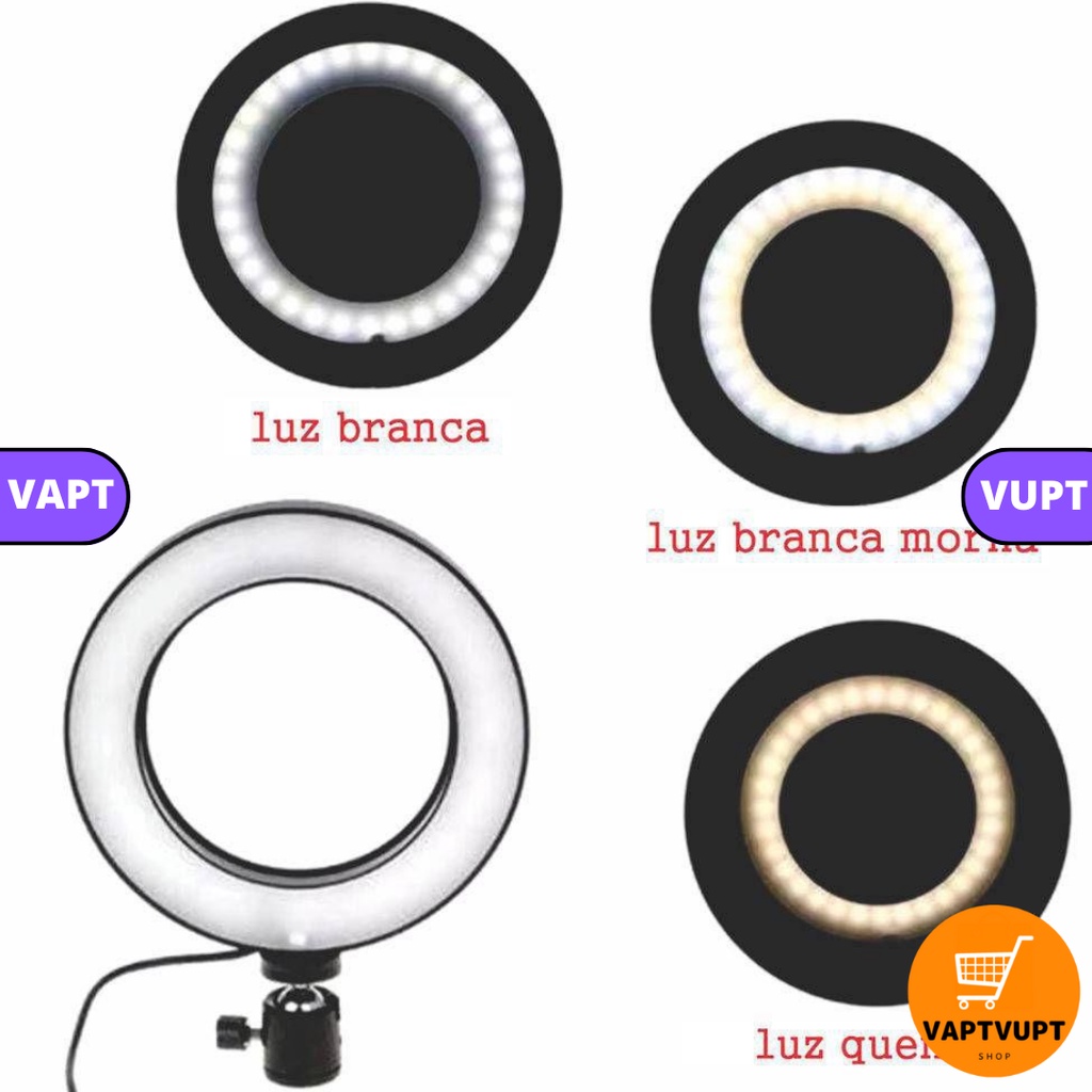 Ring Light de Mesa com Encaixe Articulado de 6 Polegadas | Shopee Brasil