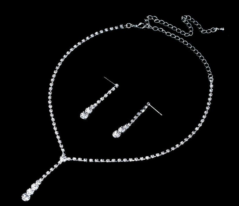 Colar E Brinco Conjunto Strass Festa Noiva 15 Anos Brilhante | Shopee ...