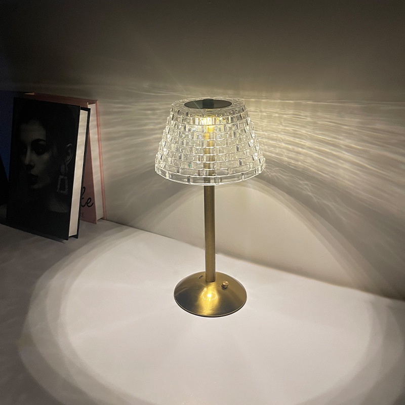 Candeeiro De Mesa De Cristal LED Atmosfera Romântica Luz Toque ...