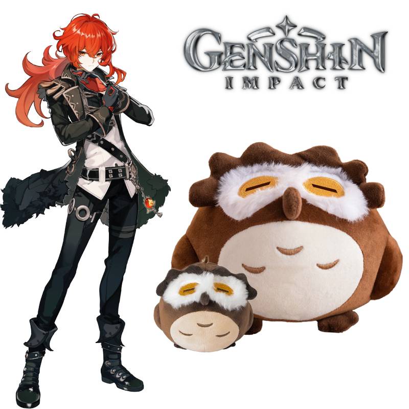 Lovable Genshin Impact Diluc Ragnvindr Owl Plush Toy Presente Perfeito ...
