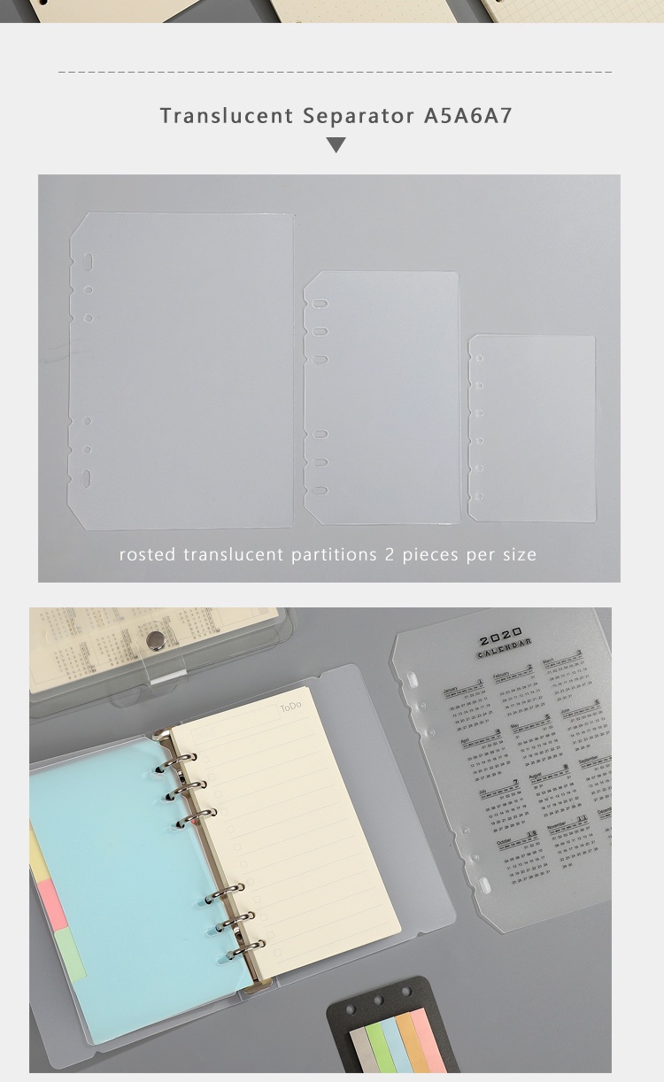 Pasta De Folha Solta Transparente Cinta Com Núcleo Interno A6 A7 Diário ...