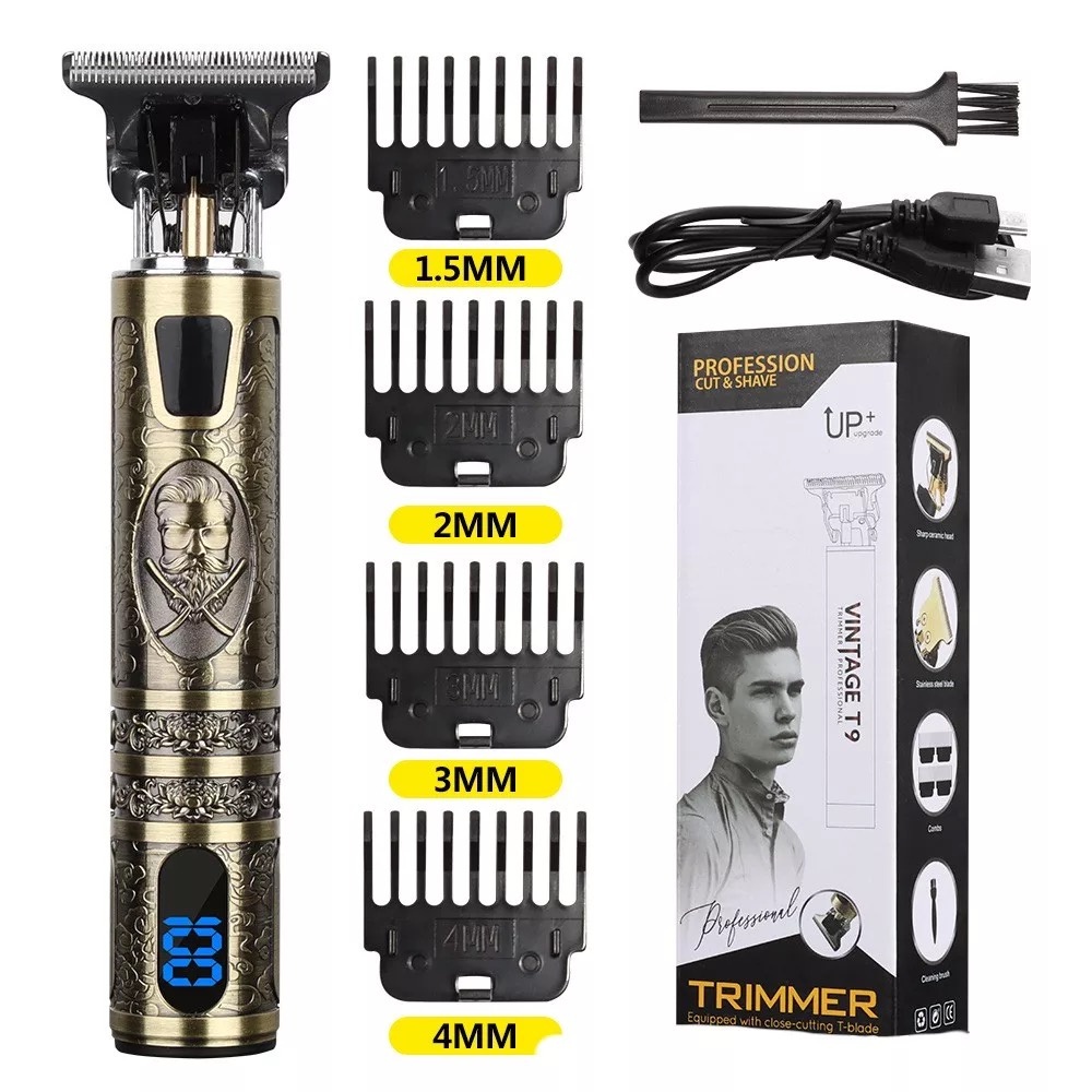 Máquina Cabelo Barba Ultra Max Barber Gold Max Shaver Led | Shopee Brasil