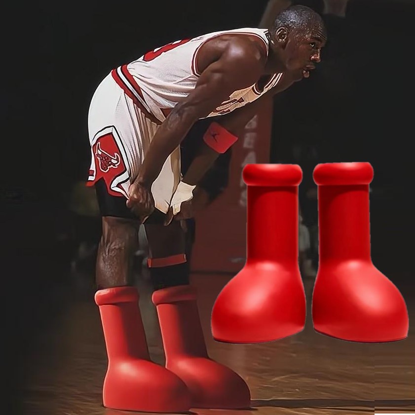 High Quality 】 MSCHF Big Red Boots Knee Astroboy Botas De Chuva De ...