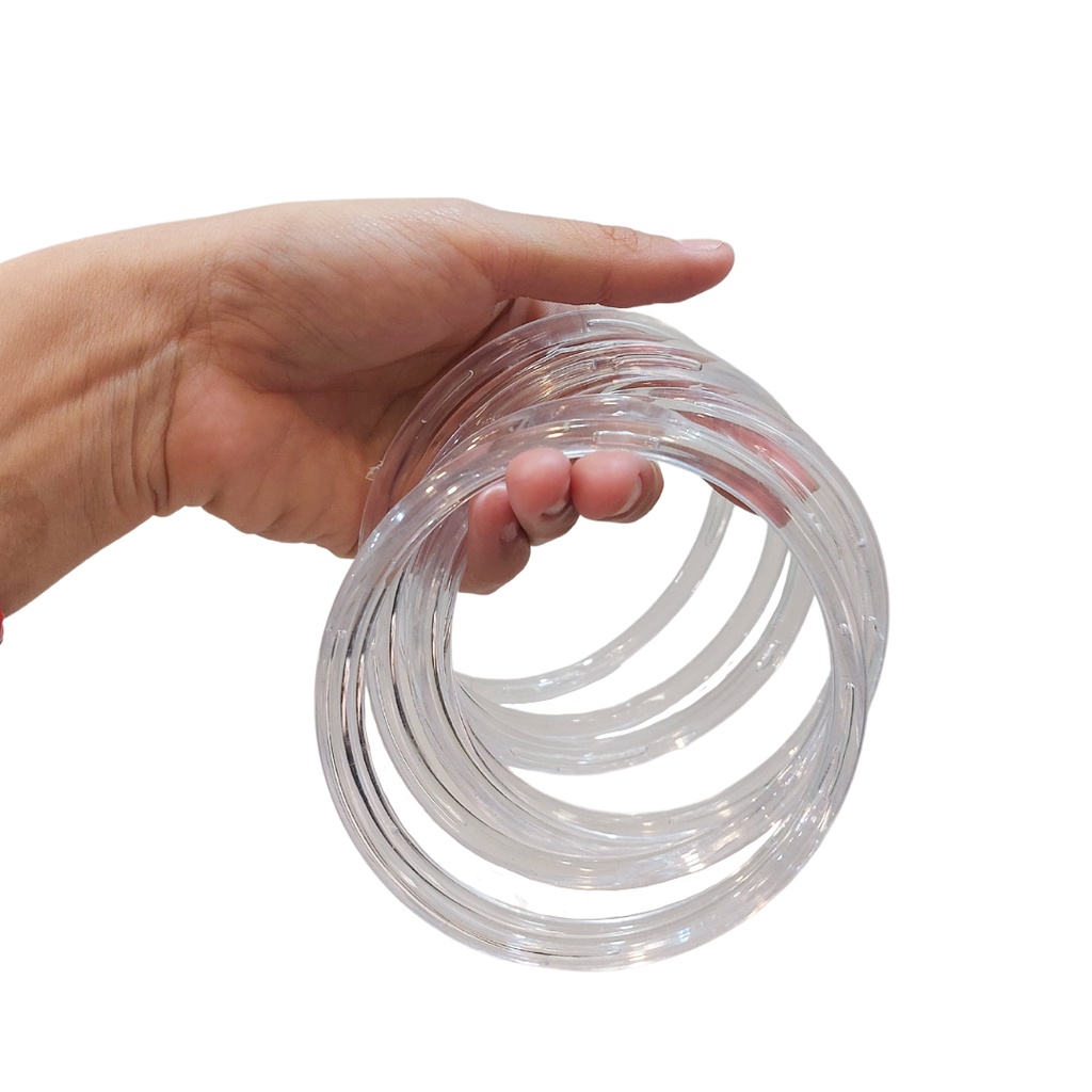 12 UN - Argolas de Plástico 10cm TRANSPARENTE | Shopee Brasil