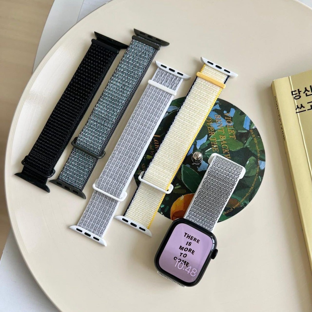 Pulseira apple watch 38 40 41 42 44 45 series 7 8 ultra nylon velcro malha respirável ...