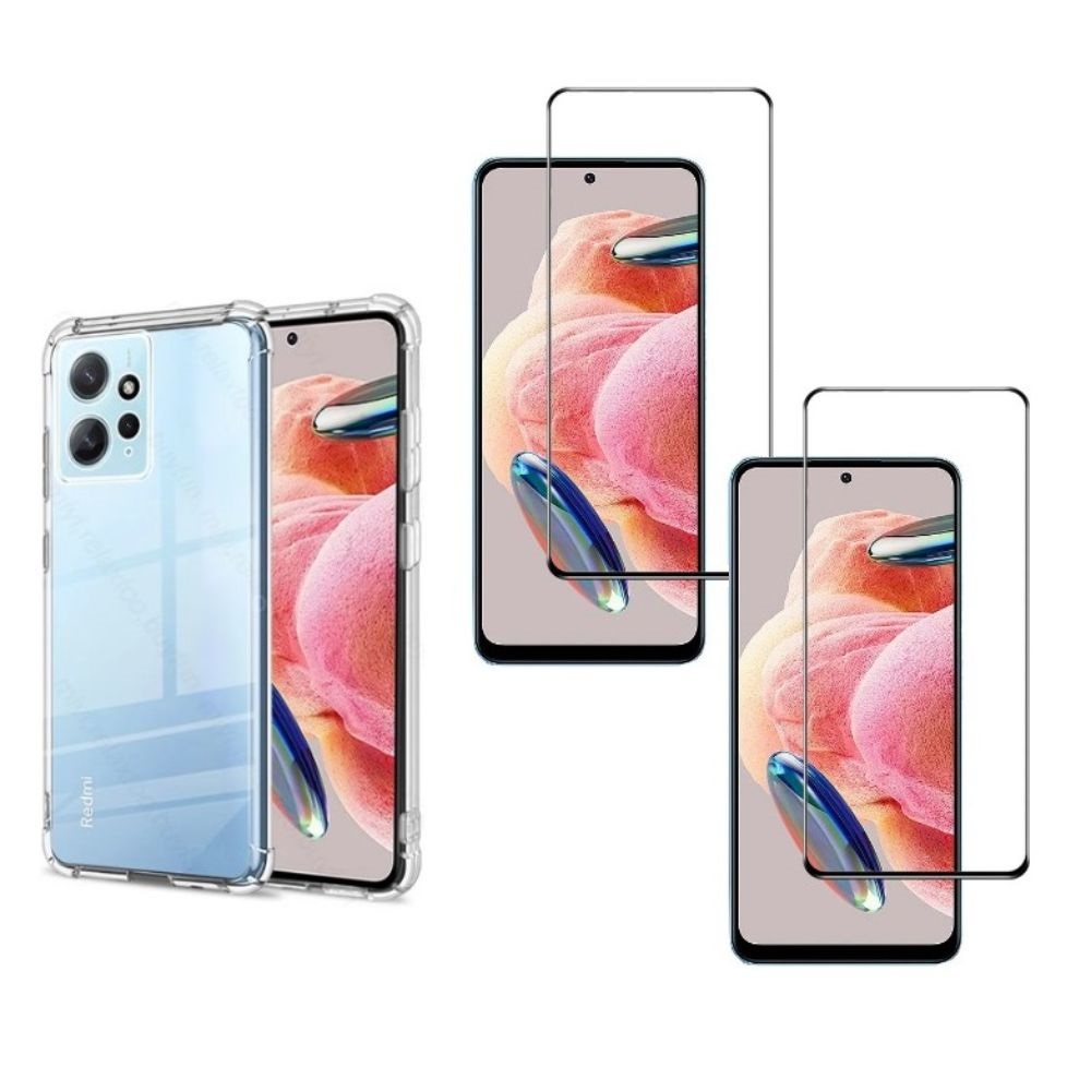 Capa Anti Impacto Transparente + 2x Peliculas de Vidro 3D para Xiaomi ...