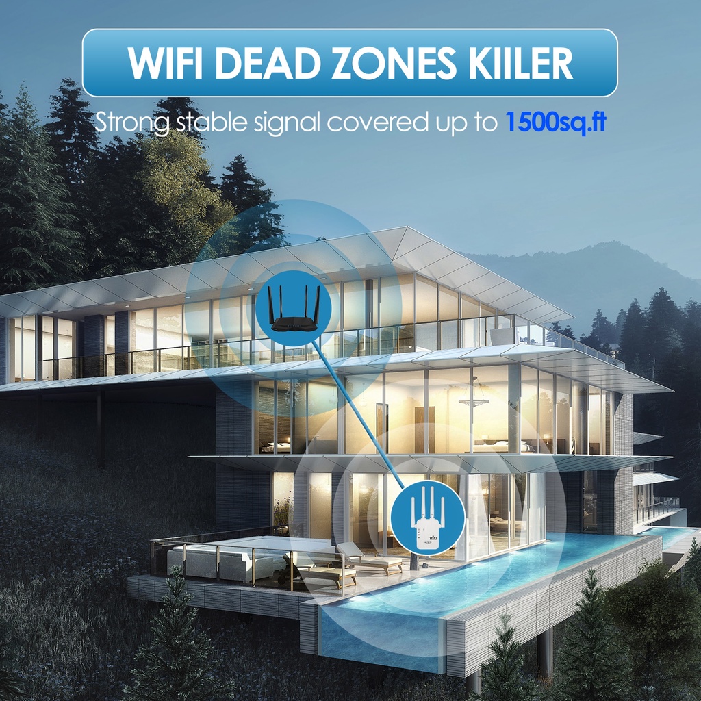 Repetidor WIFI De 1200Mbps 5 Ghz Extender Sem Fio Wi-Fi Booster ...