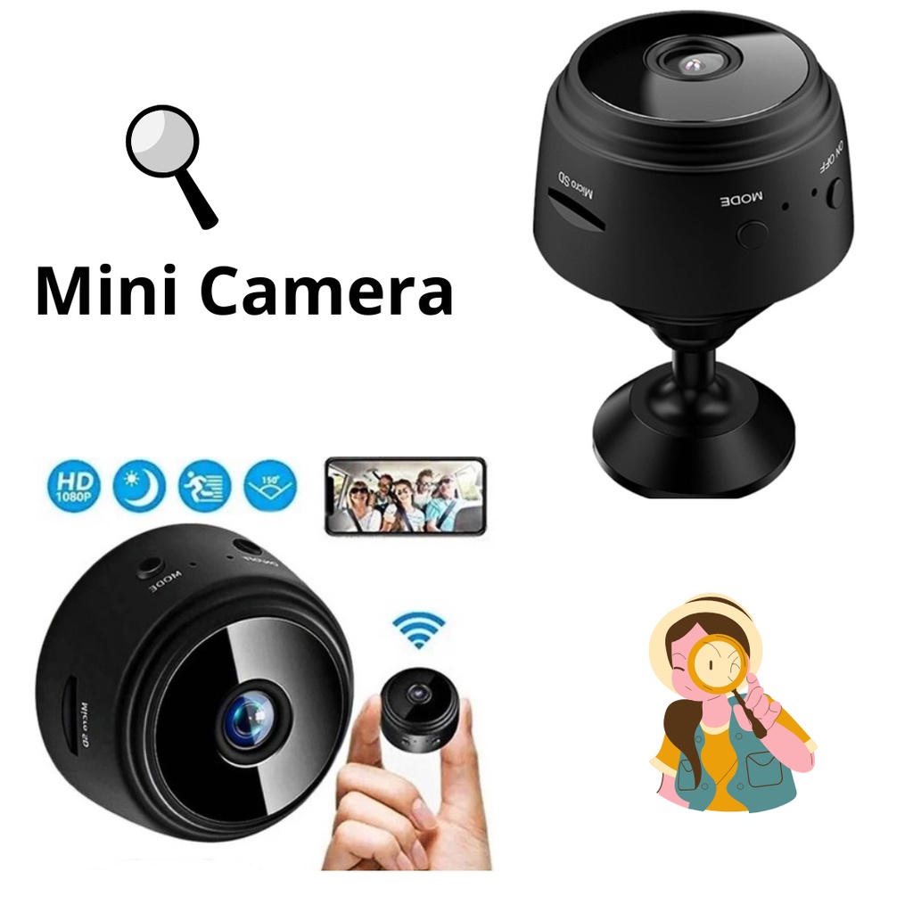 Mini Câmera Monitoramento Visão Noturna Wifi HD | Shopee Brasil