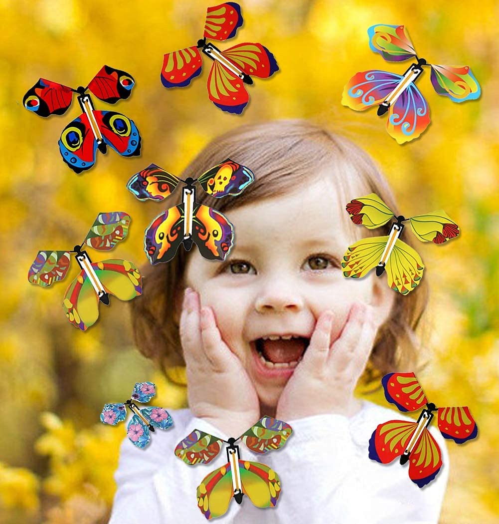 12pcs Magic Wind Up Flying Great Surprise Gift Butterfly Na Banda De ...