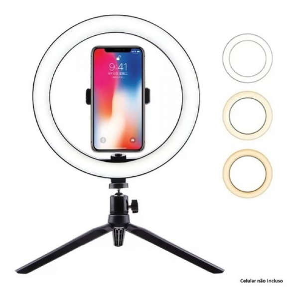 Ring Light Luz Led 8 Polegadas Tripé rotacional 13 cm com postagem rápida | Shopee Brasil
