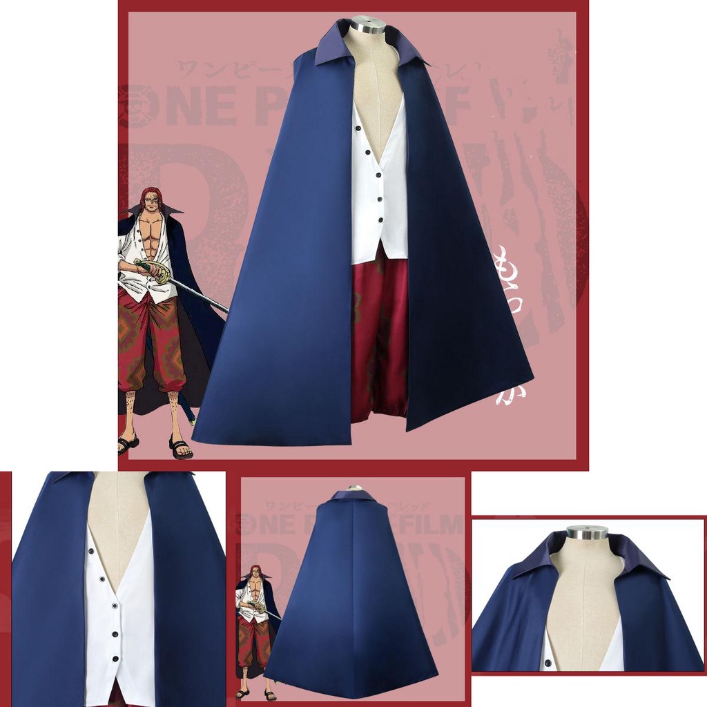 One Piece Shanks Cosplay Costume Cloak Outfit Para Crianças Carnaval De ...