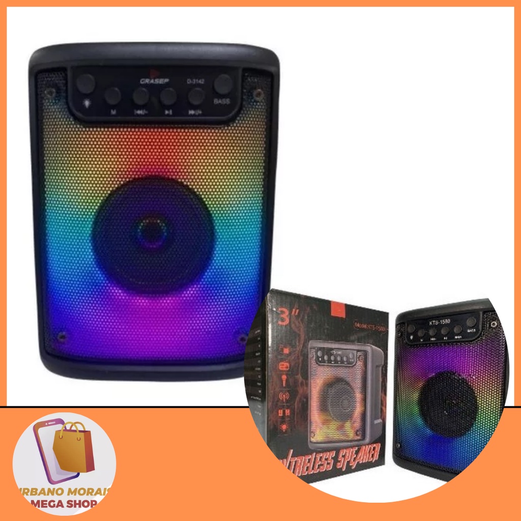 Caixa de Som KTS-1580 3 Wireless: Som de Qualidade Sem Fio! | Shopee Brasil