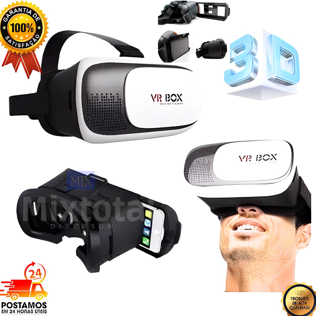 Óculos Vr Box 2.0 Realidade Virtual +Controle Cardboard 3d Rift Celular PS4 e XBOX | Shopee Brasil