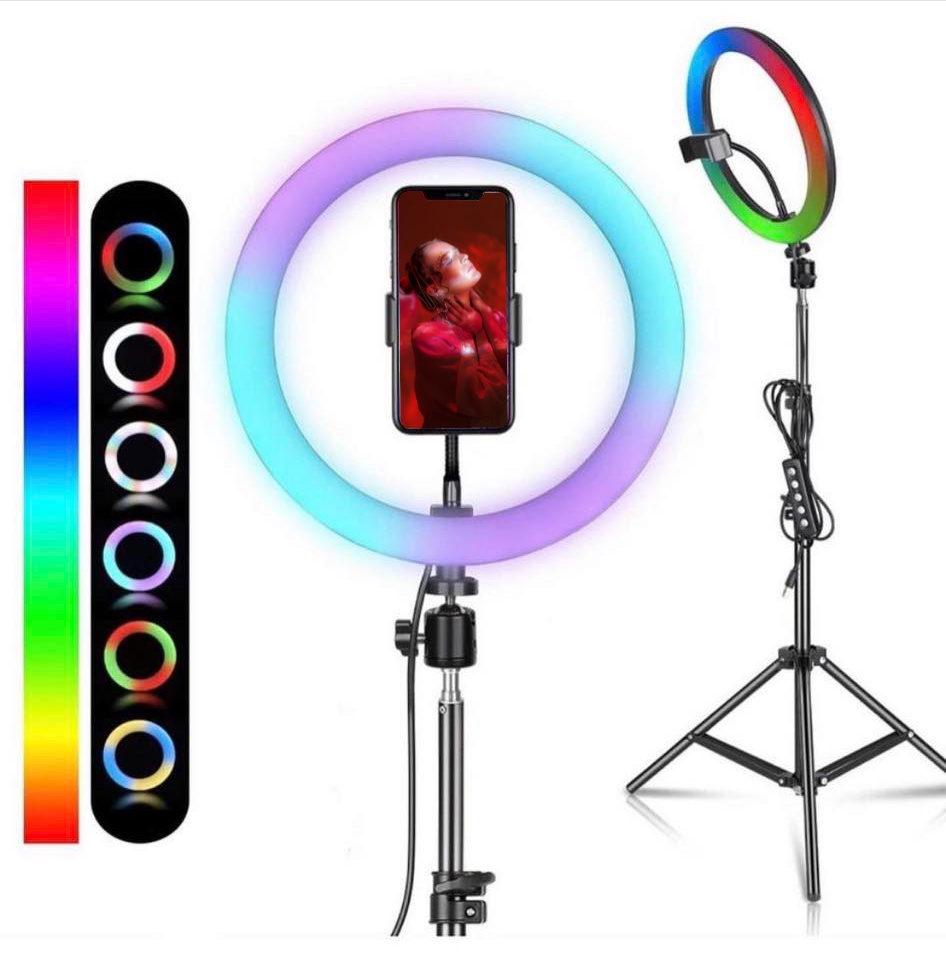 Kit Ring Light RGB Youtuber Profissional 2,10m | Shopee Brasil
