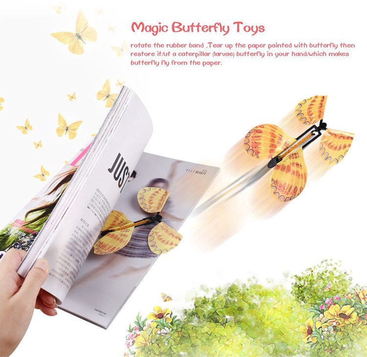 12pcs Magic Wind Up Flying Great Surprise Gift Butterfly Na Banda De ...