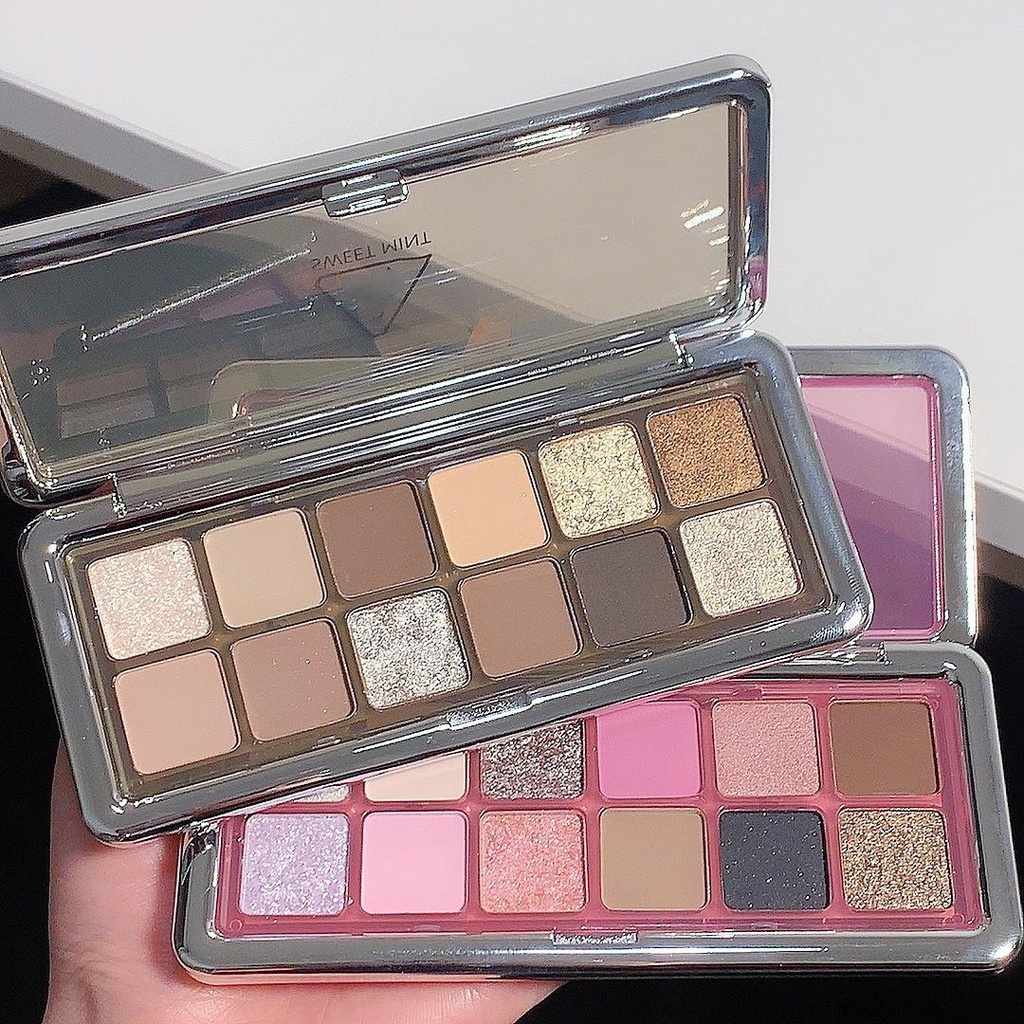 Paleta De Sombras De Doze Cores Com Brilho Fosco Pigmentado Misturável ...