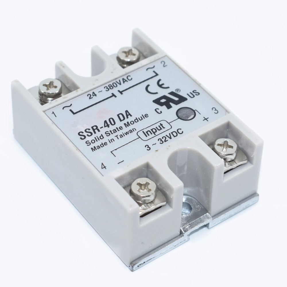 SSR-40 DA Relé De Estado Sólido 40DA DC Para AC Módulo De Controlador De Temperatura 24V-380V ...