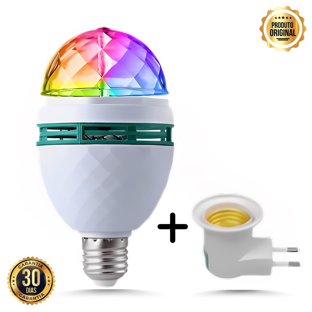 lampada de festa giratoria colorida led + soquete | Shopee Brasil