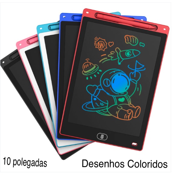 Lousa Magica Tablet Lcd 10 polegadas Escrita Colorida Brinquedo ...