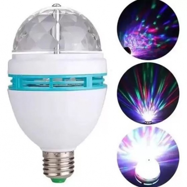 Lâmpada Led Giratória Globo Rotativa Super Colorida Para Festa Boate ...